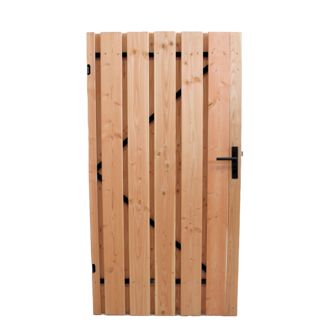 Douglas geschaafde tuindeur met gepoedercoat frame